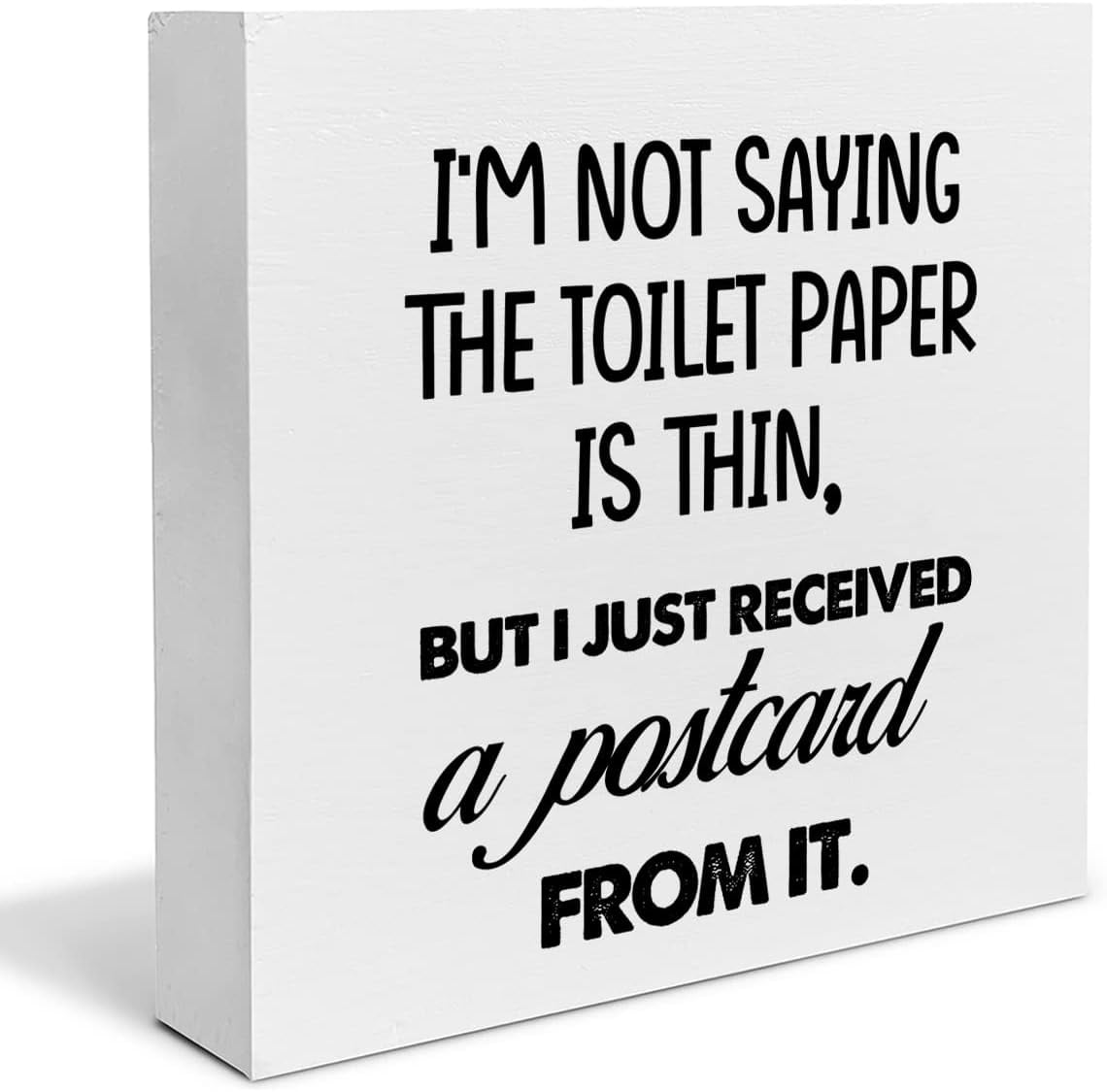 Bathroom Sarcastic Wood Box Sign Art Desk Decor I'm Not Saying the ...