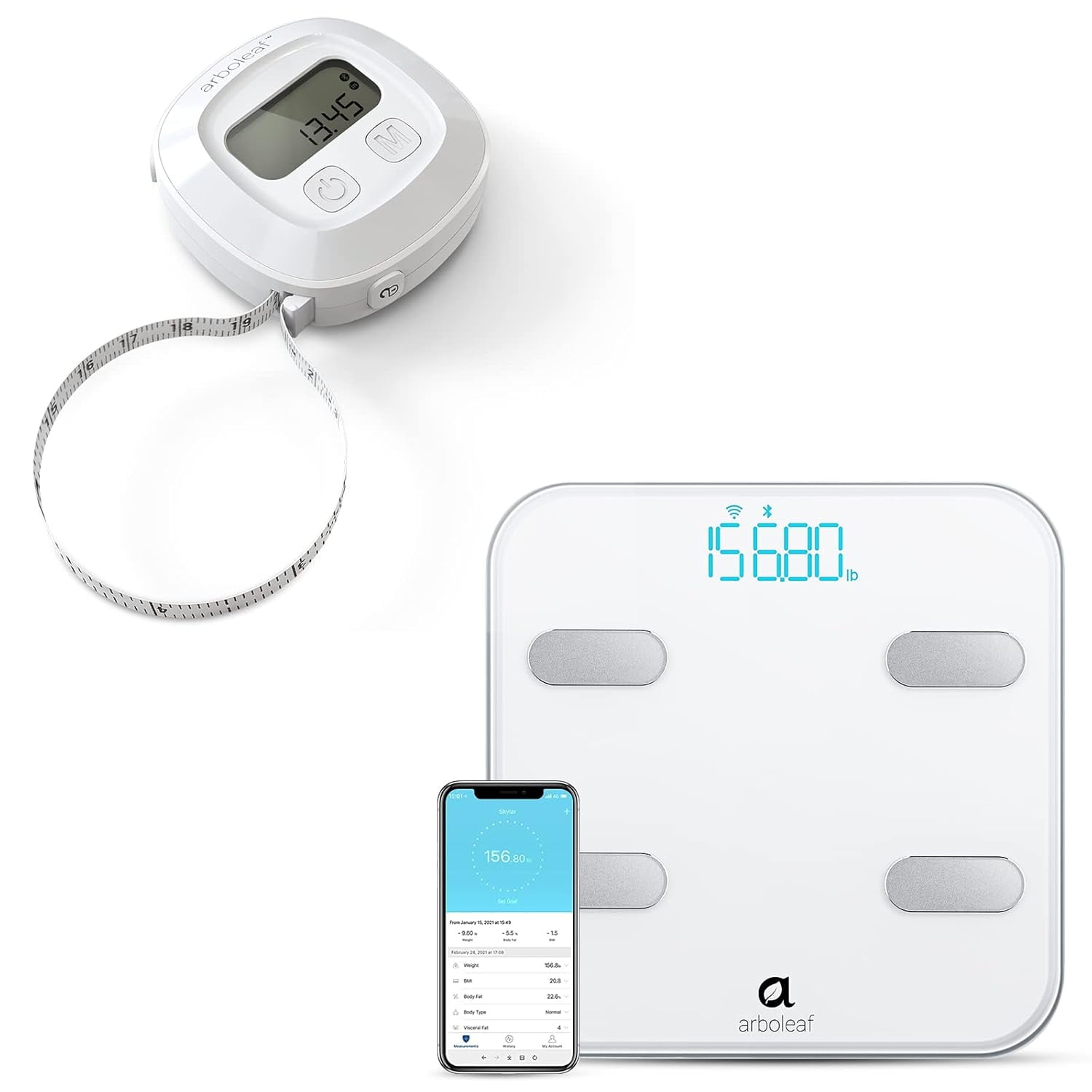 Bathroom Scale for Body Weight, Digital Smart Scale with Body Fat ...
