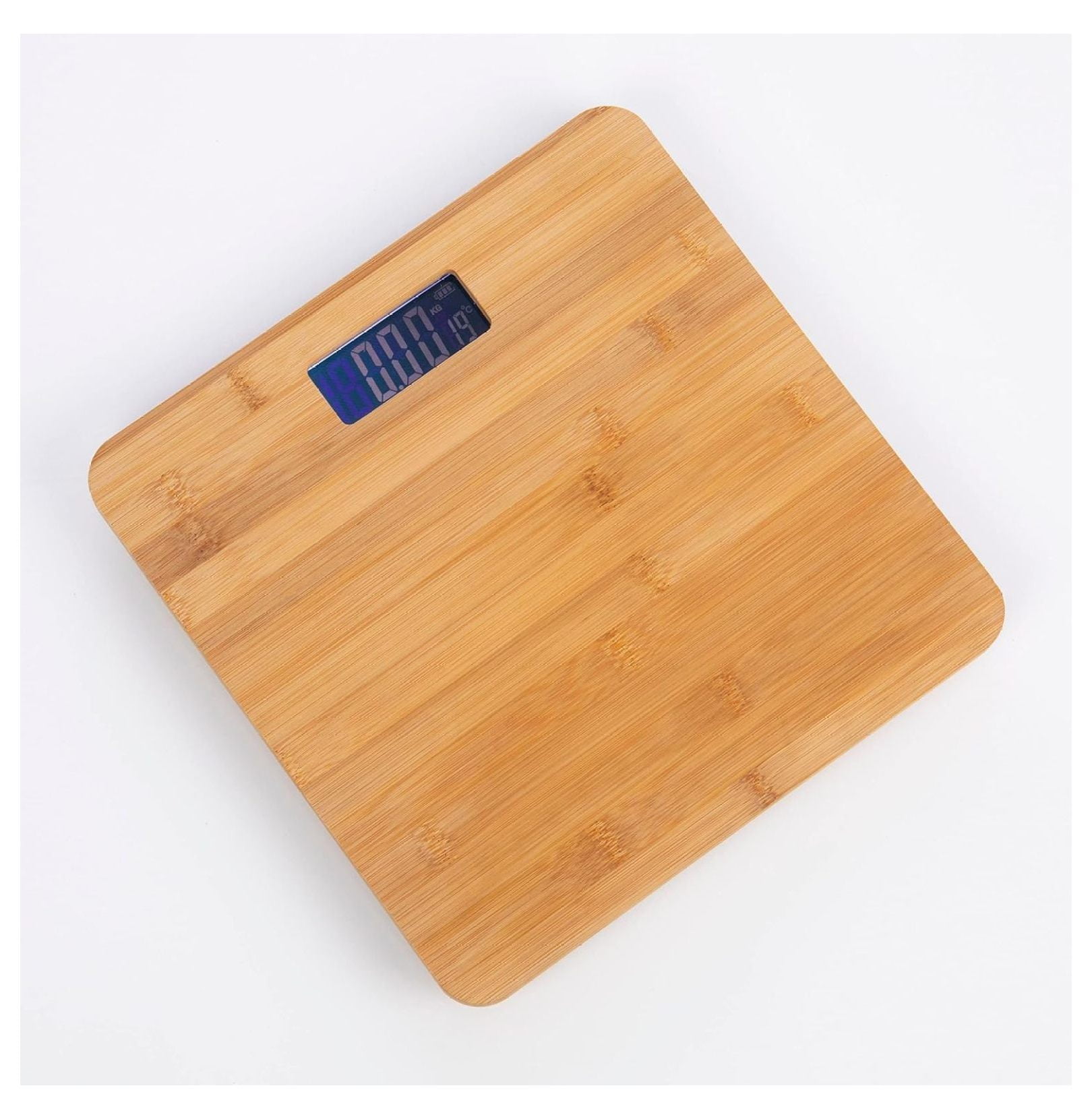 Bathroom Scale Natural Bamboo Digital Display Easy to View Accurate ...