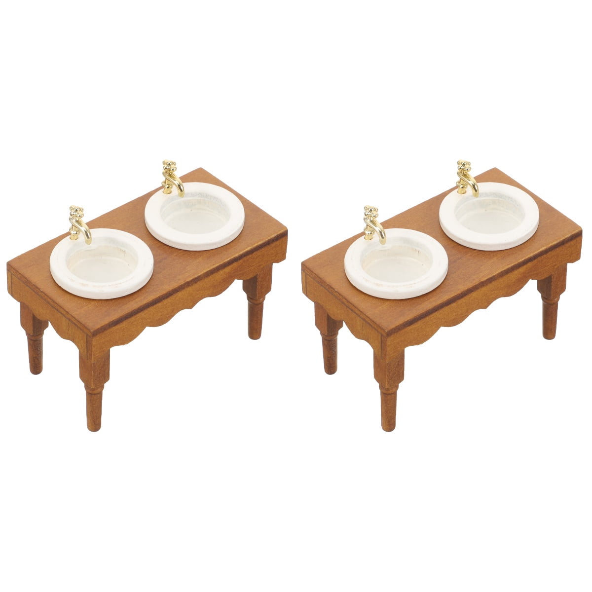 Bathroom Scene Prop 1:12 Dollhouse Miniature Furniture Double Basin ...