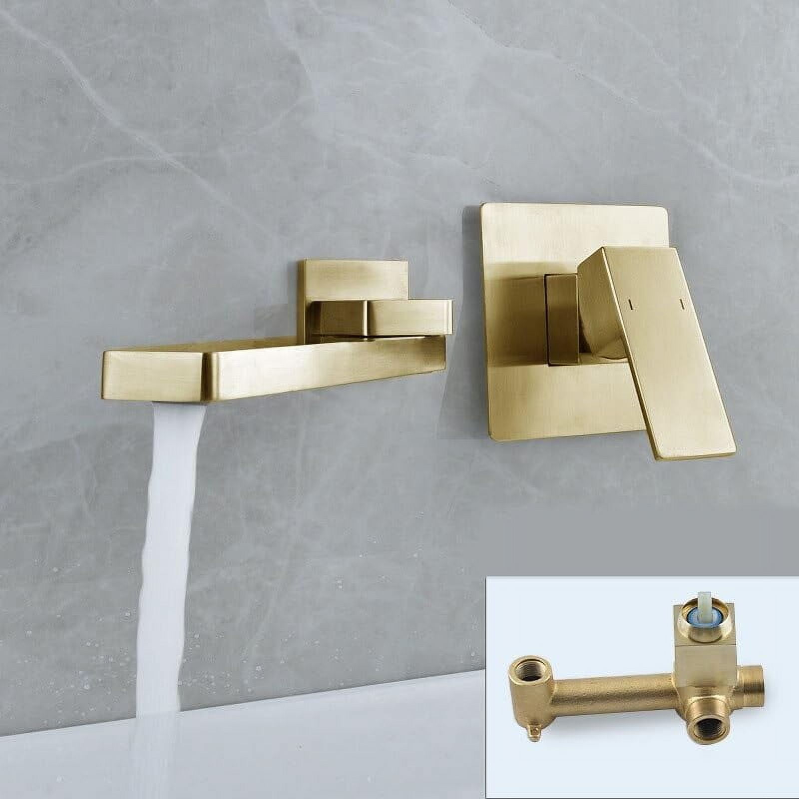 Bathroom Separate Basin Faucet Gold/Black/Chrome Hot and Cold Water ...