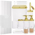 Bathroom Set - 25PC Bathroom Sets with Shower Curtain and Rugs, White ...