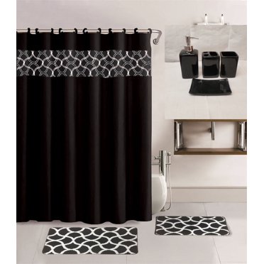 Designer Home Complete Bathroom Decor - 13 Piece Set with Curtain ...