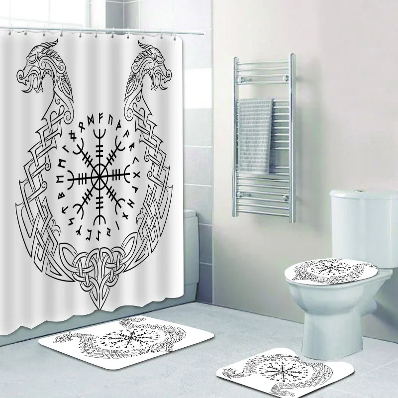Bathroom Set Nordic Viking Helm of Awe Icelandic Magical Staves ...