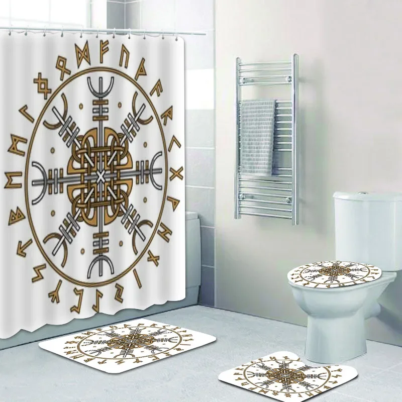Bathroom Set Nordic Viking Helm of Awe Icelandic Magical Staves ...