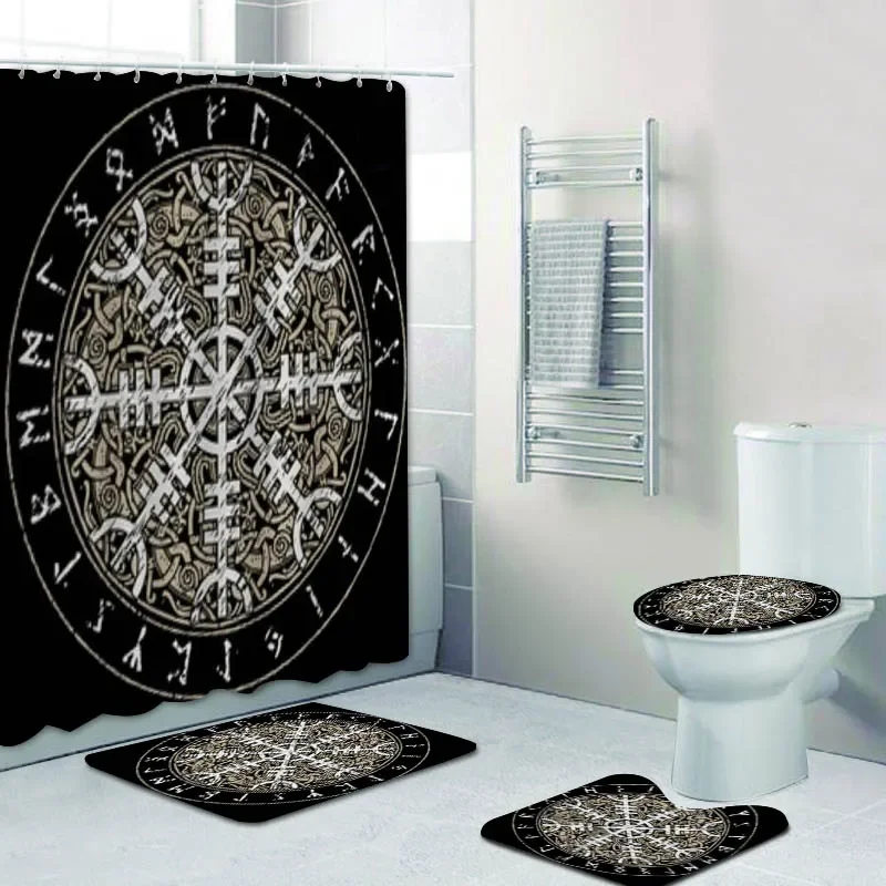 Bathroom Set Nordic Viking Helm of Awe Icelandic Magical Staves ...