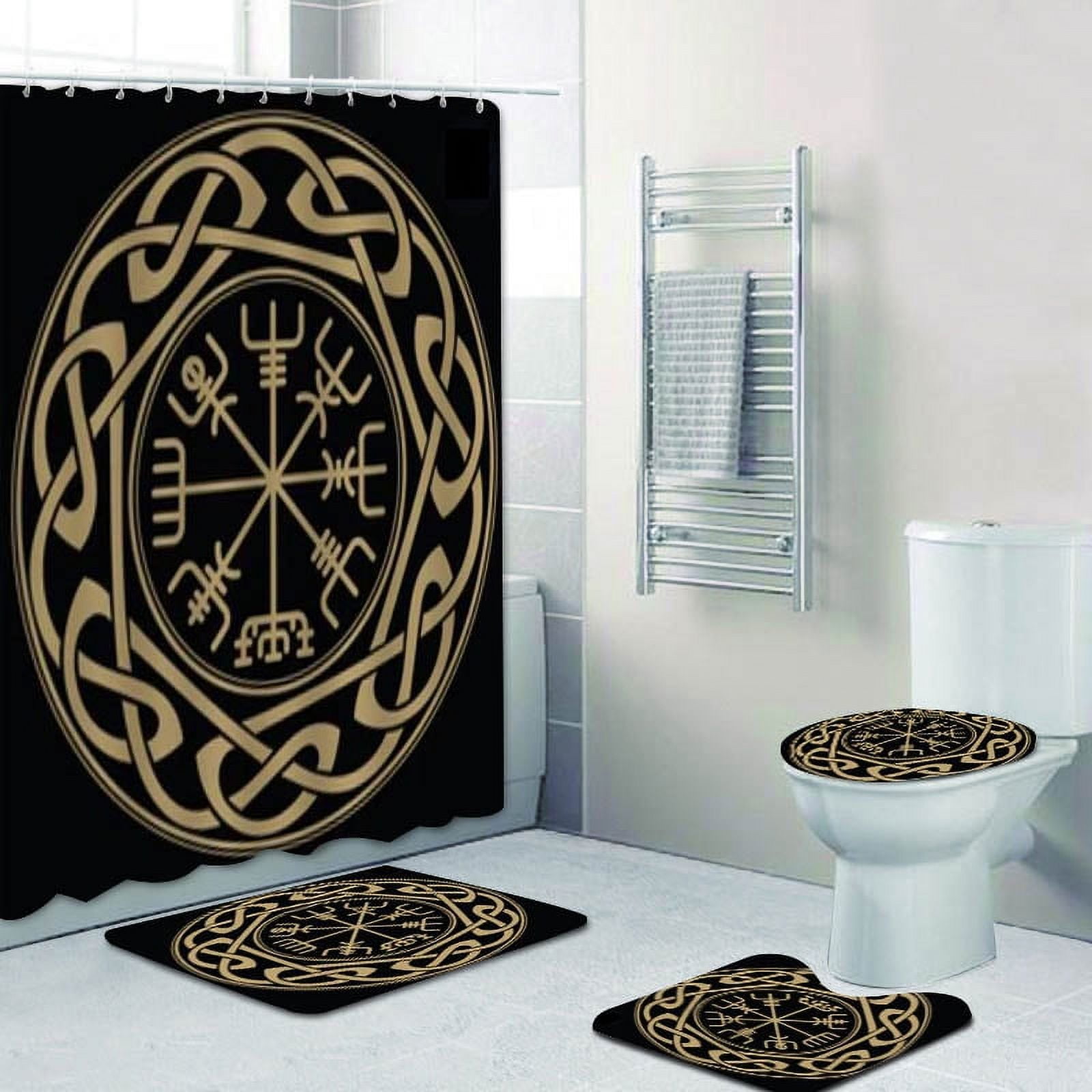 Bathroom Set Nordic Viking Helm of Awe Icelandic Magical Staves ...