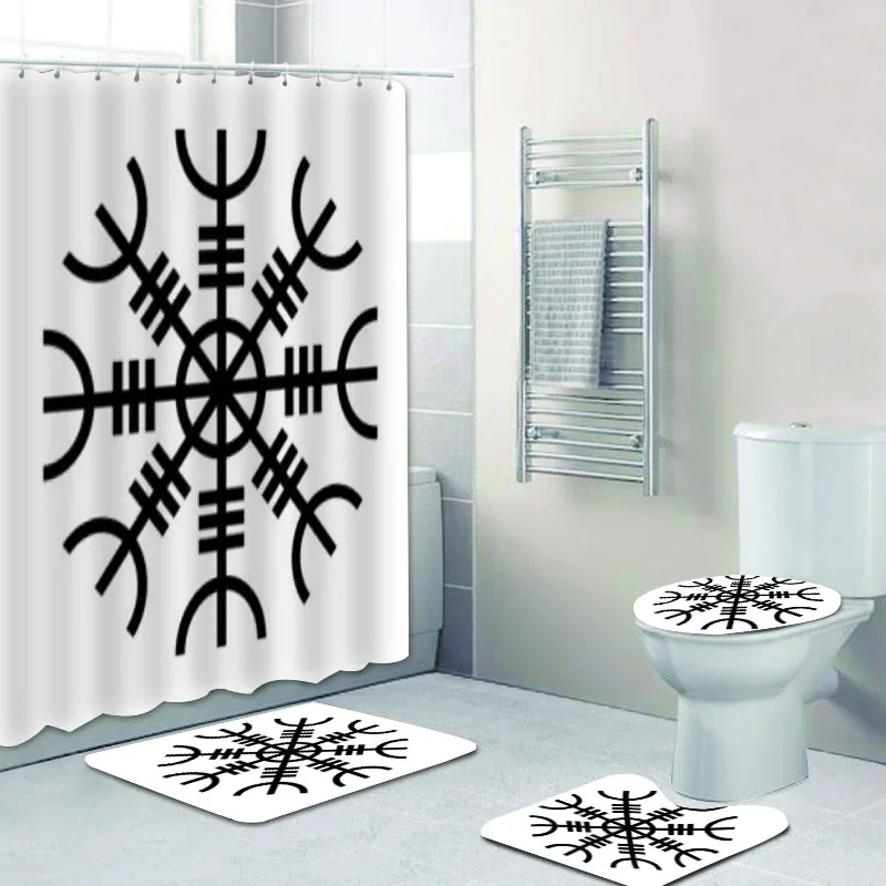 Bathroom Set Nordic Viking Helm of Awe Icelandic Magical Staves ...
