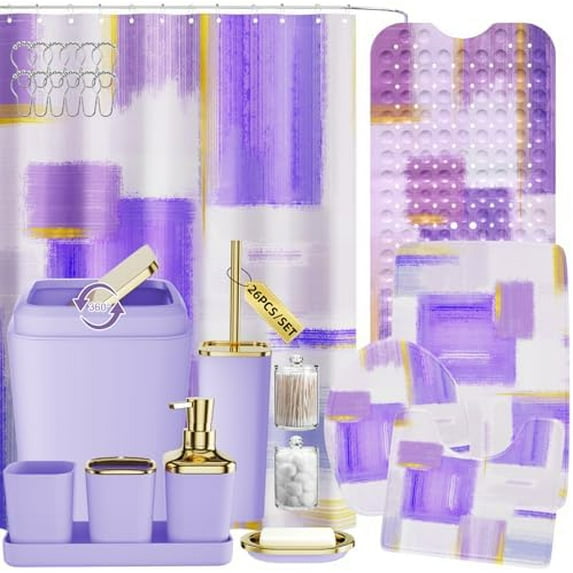 Bathroom Set - Pink and Gold Bathroom Accessories Set, Bathroom Sets ...