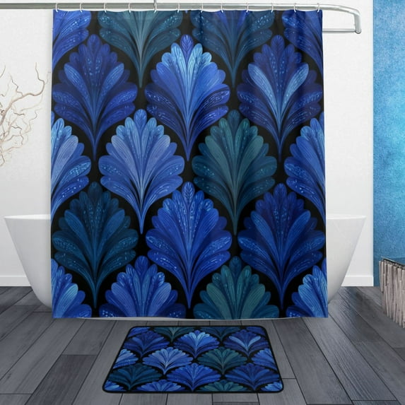 Bathroom Sets Curtain and Rug Sets 23.6x15.7 in Non-Slip Mat and 60x72 ...