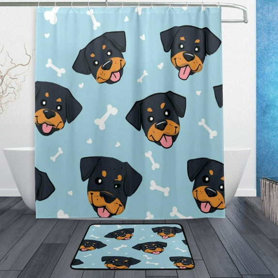 Bathroom Sets Curtain and Rug Sets 23.6x15.7 in Non-Slip Mat and 60x72 ...