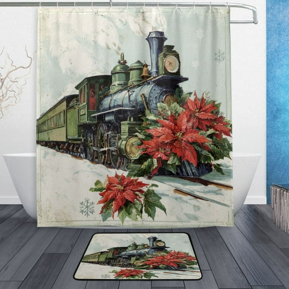 Bathroom Sets Curtain and Rug Sets 23.6x15.7 in Non-Slip Mat and 60x72 ...