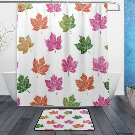 Bathroom Sets Curtain and Rug Sets 23.6x15.7 in Non-Slip Mat and 60x72 ...