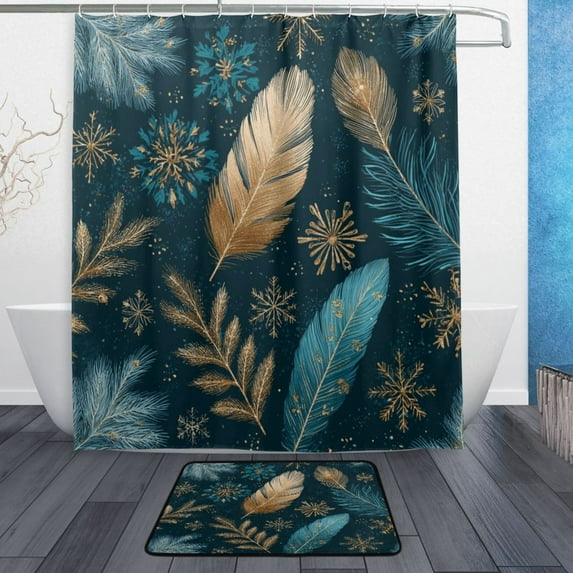 Bathroom Sets Curtain and Rug Sets 23.6x15.7 in Non-Slip Mat and 60x72 ...