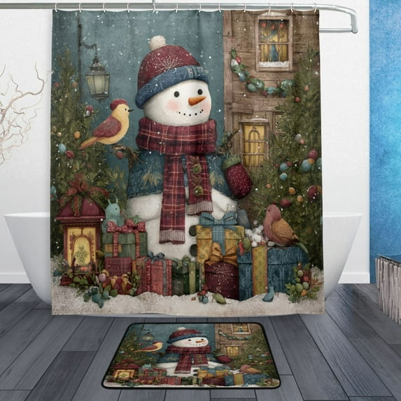 Bathroom Sets Curtain and Rug Sets 23.6x15.7 in Non-Slip Mat and 60x72 ...