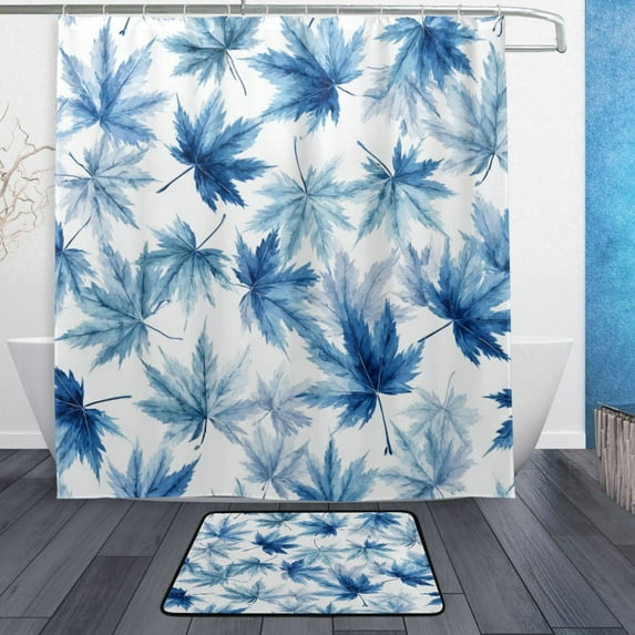 Bathroom Sets Curtain and Rug Sets 23.6x15.7 in Non-Slip Mat and 66x72 ...