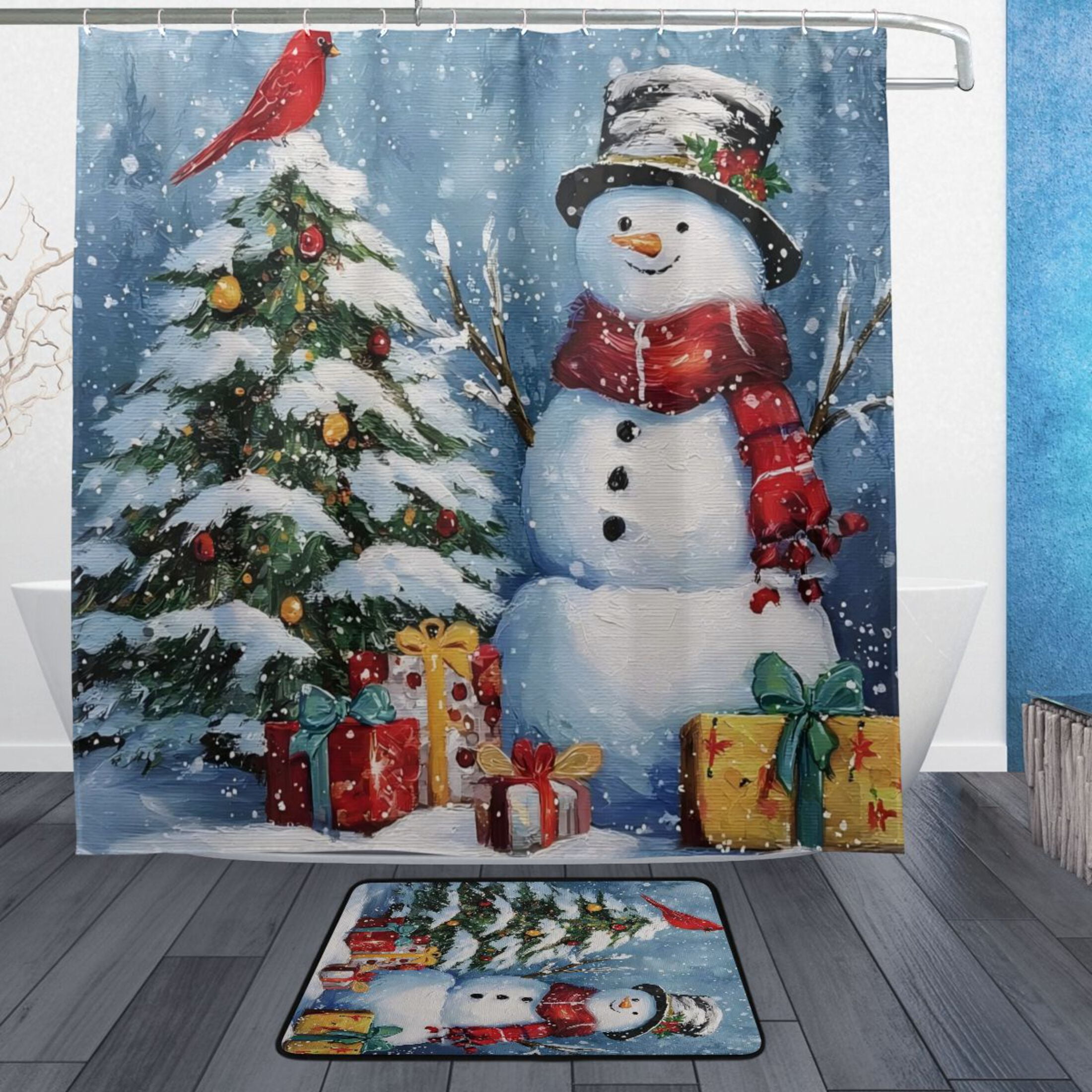 Bathroom Sets Curtain and Rug Sets 23.6x15.7 in Non-Slip Mat and 72x72 ...