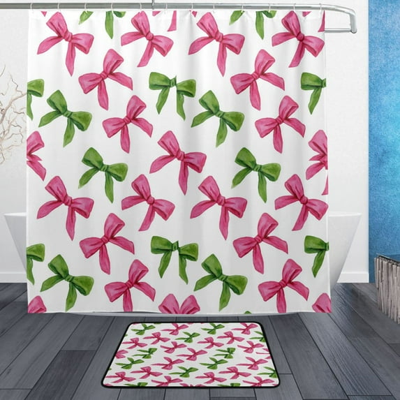 Bathroom Sets Curtain and Rug Sets 23.6x15.7 in Non-Slip Mat and 72x72 ...