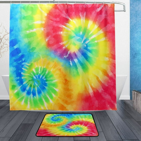 Bathroom Sets Curtain and Rug Sets 23.6x15.7 in Non-Slip Mat and 72x72 ...