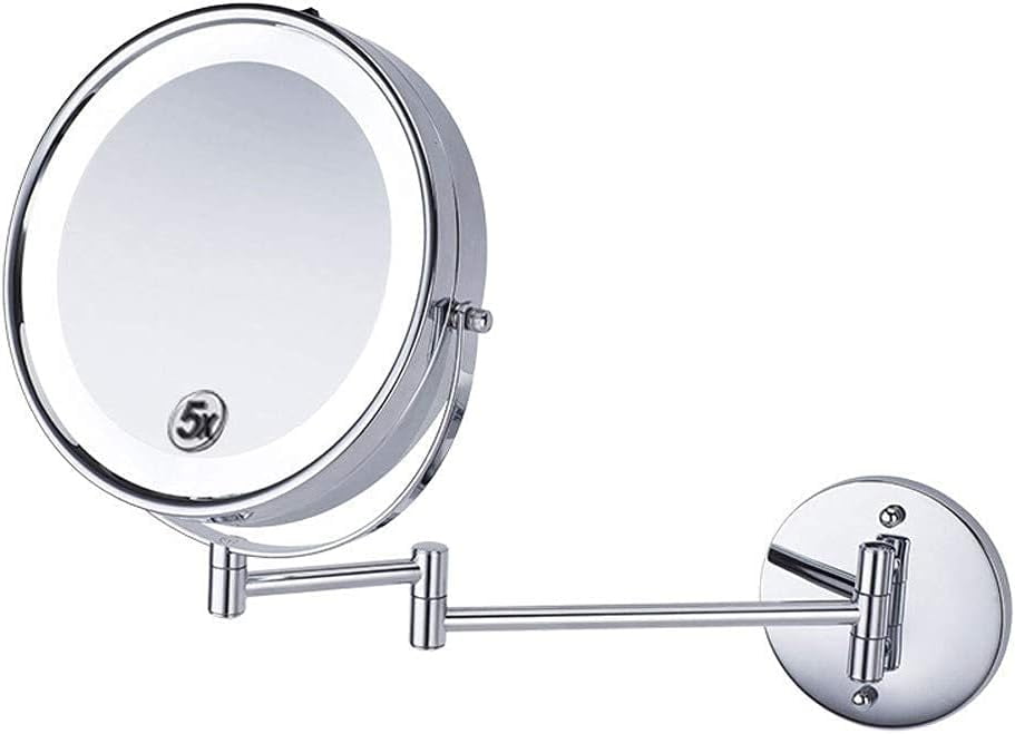 Bathroom Shaving Mirror Wall Mounted 8.5 Inch Makeup Mirror 5X ...