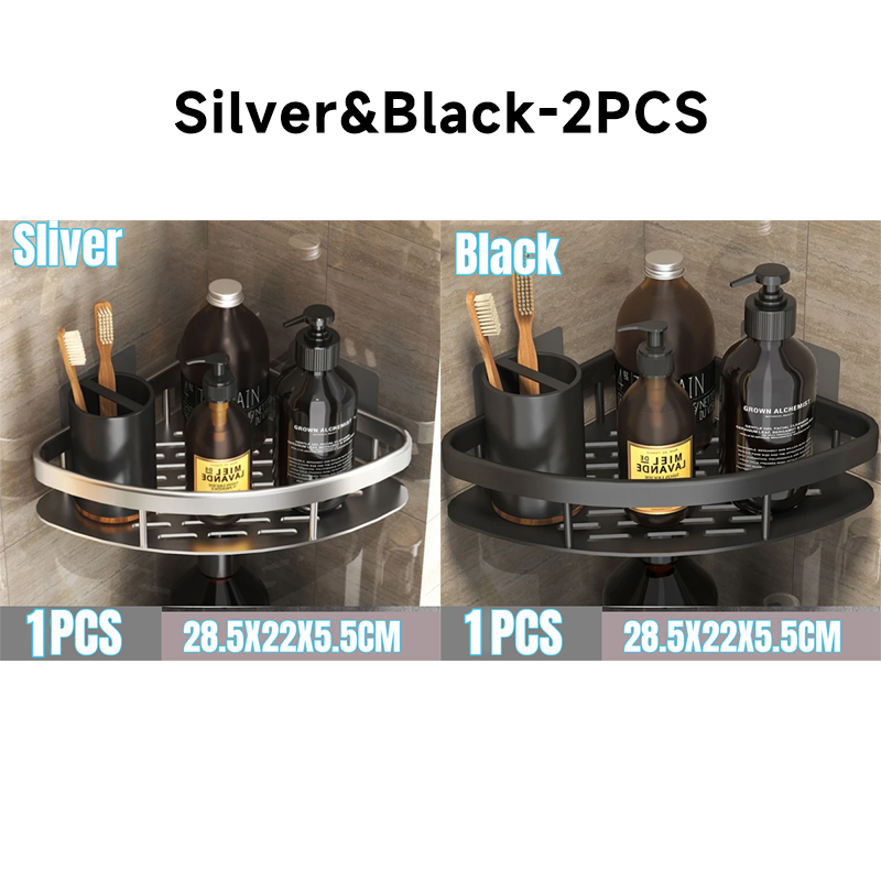 Bathroom Shelf Aluminum Alloy Shampoo Rack Makeup Storage Organizer ...