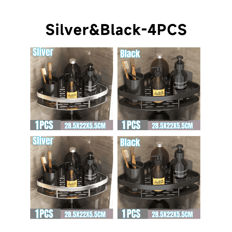 Bathroom Shelf Aluminum Alloy Shampoo Rack Makeup Storage Organizer ...