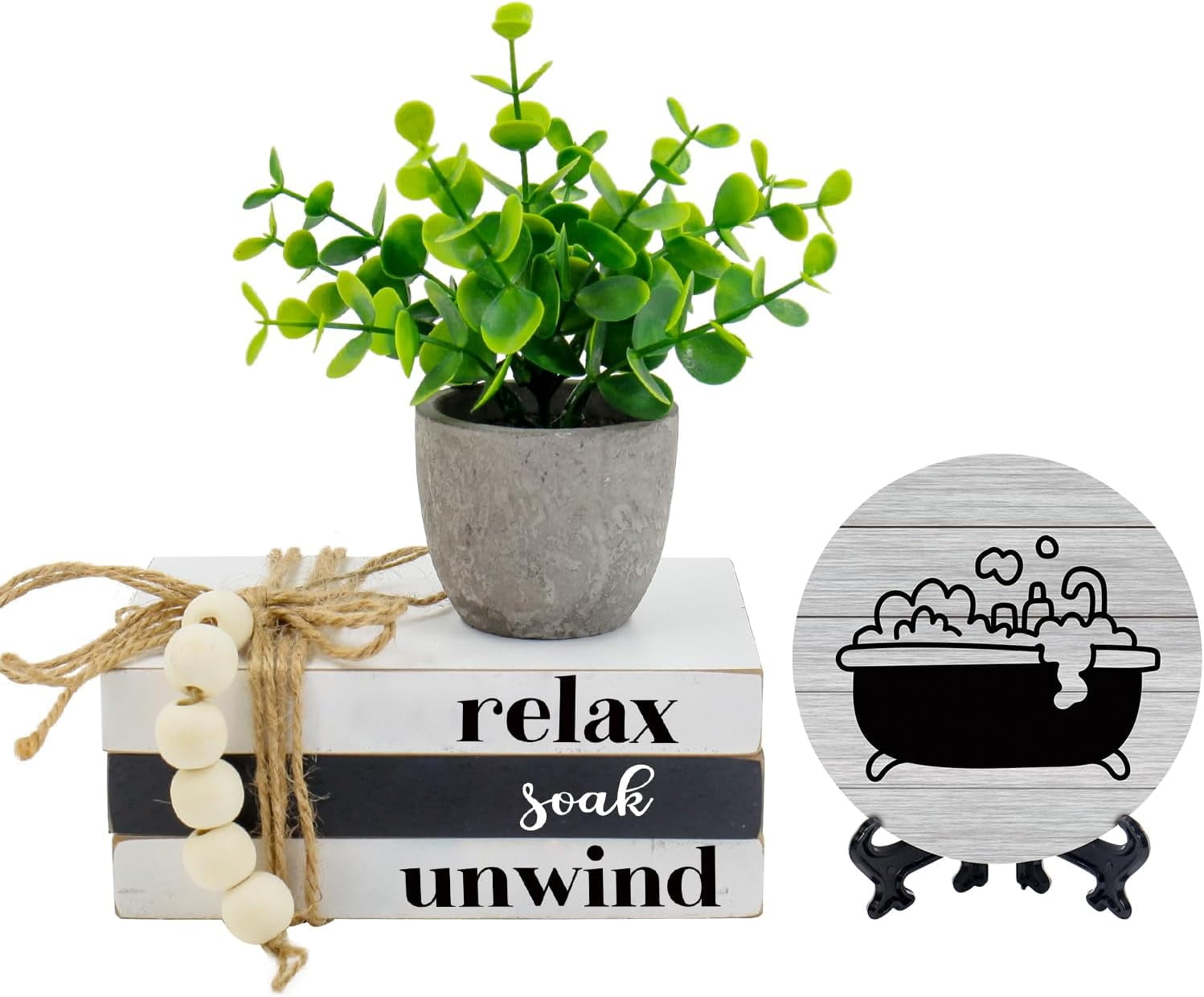 Bathroom Shelf Decor Signs, Modern Farmhouse Bathroom Decor Signs ...