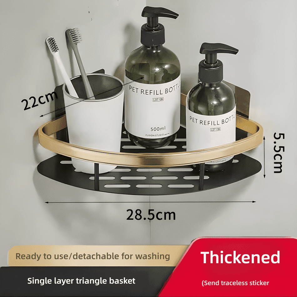 Bathroom Shelf Makeup Storage Organizer Aluminum Alloy Shampoo Rack ...