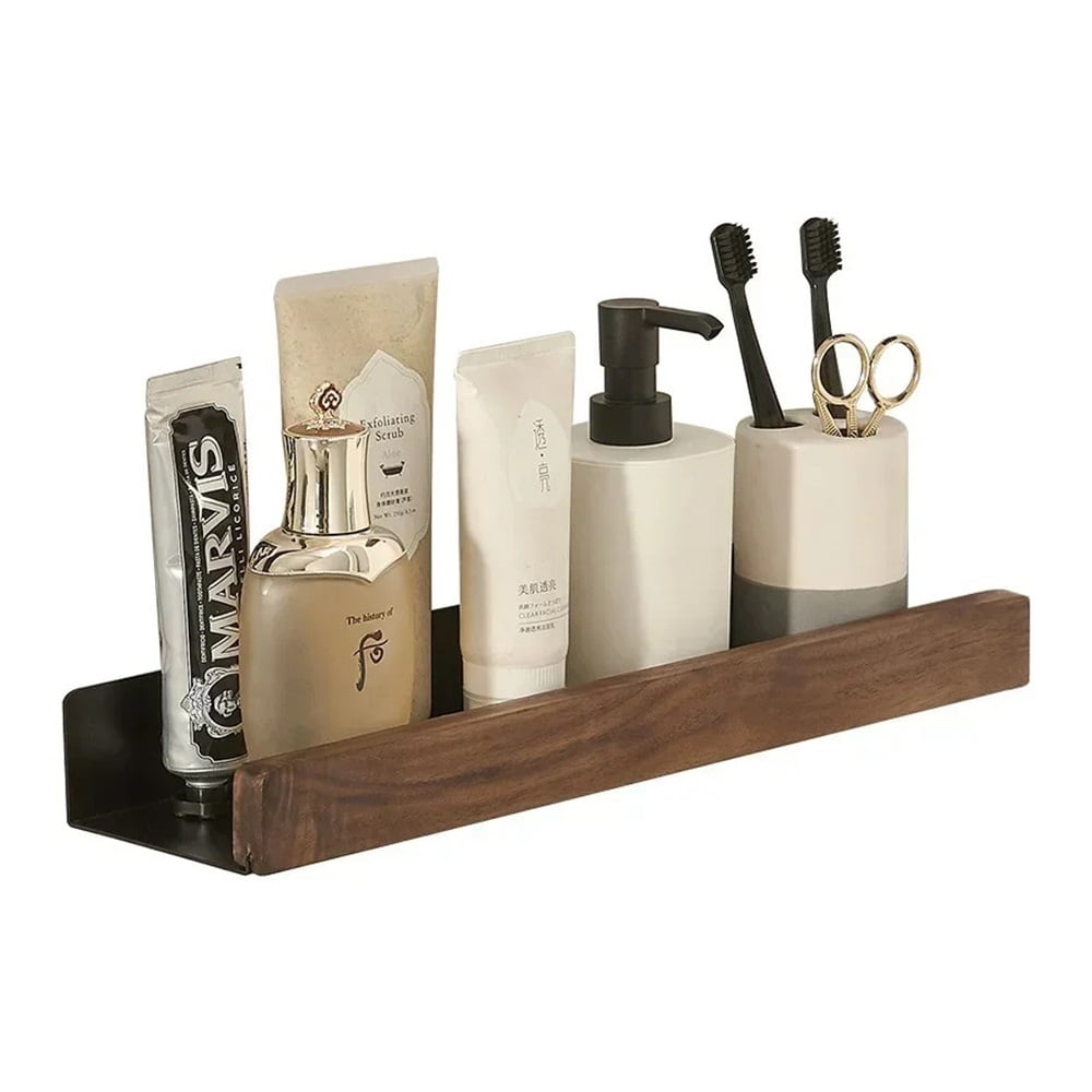 Bathroom Shelf,No Punch Storage Rack,Solid Wood Bathroom Shelves ,Punch ...