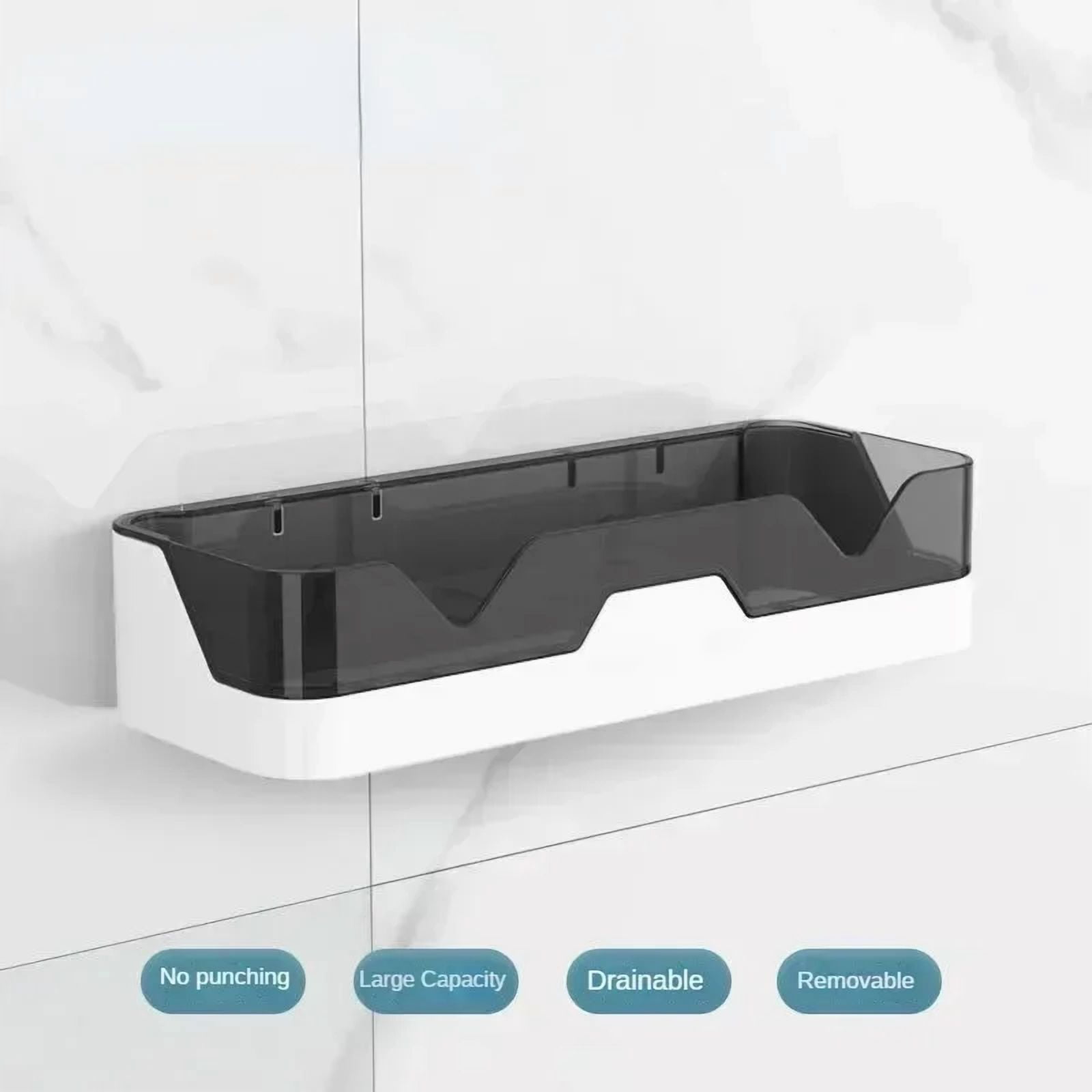 Bathroom Shelf Organizer Shower Storage Rack Black Corner Shelves Wall ...