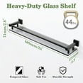 Bathroom Shelf Wall Mounted, Matte Black Large Capacity Glass Shelf for ...