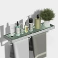 Bathroom Shelves Glass Bathroom Shelf with Towel Bar, Floating Shelves ...