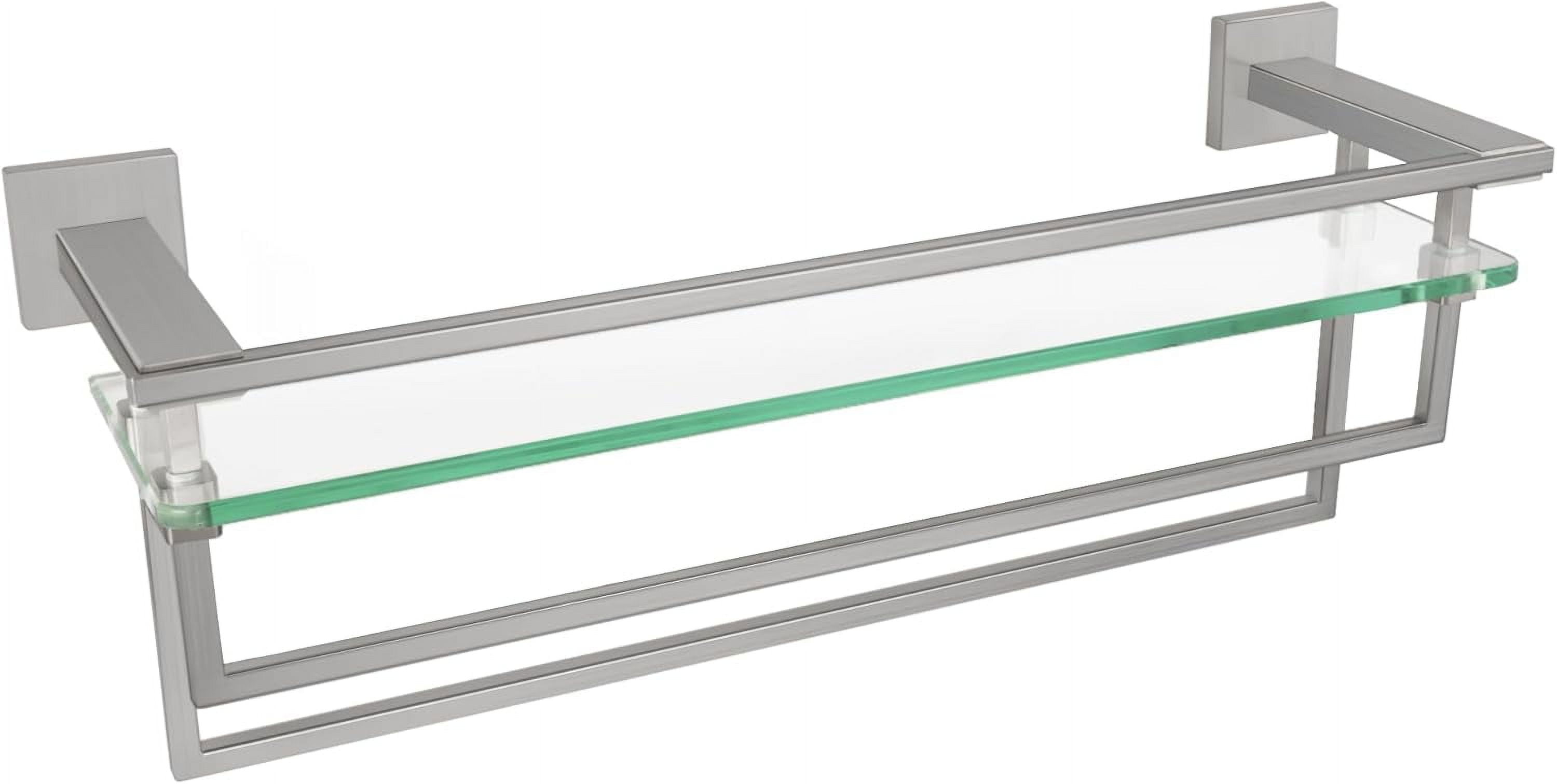 Bathroom Shelves Glass Shelf with Bar 20 Inch Floating Tempered Glass ...