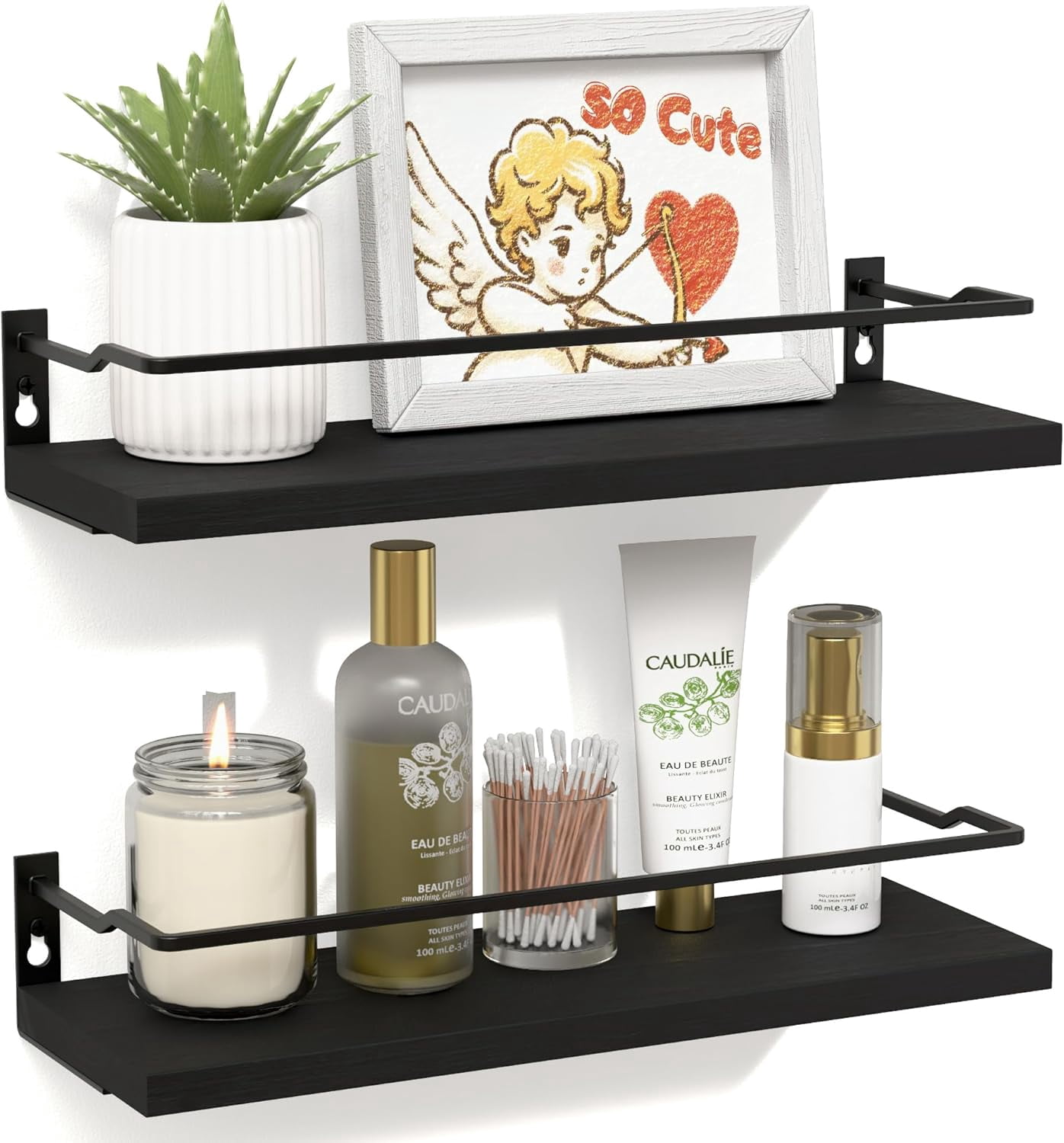 Bathroom Shelves, Guard-Rail Floating Shelves for Wall, Wall Mounted ...