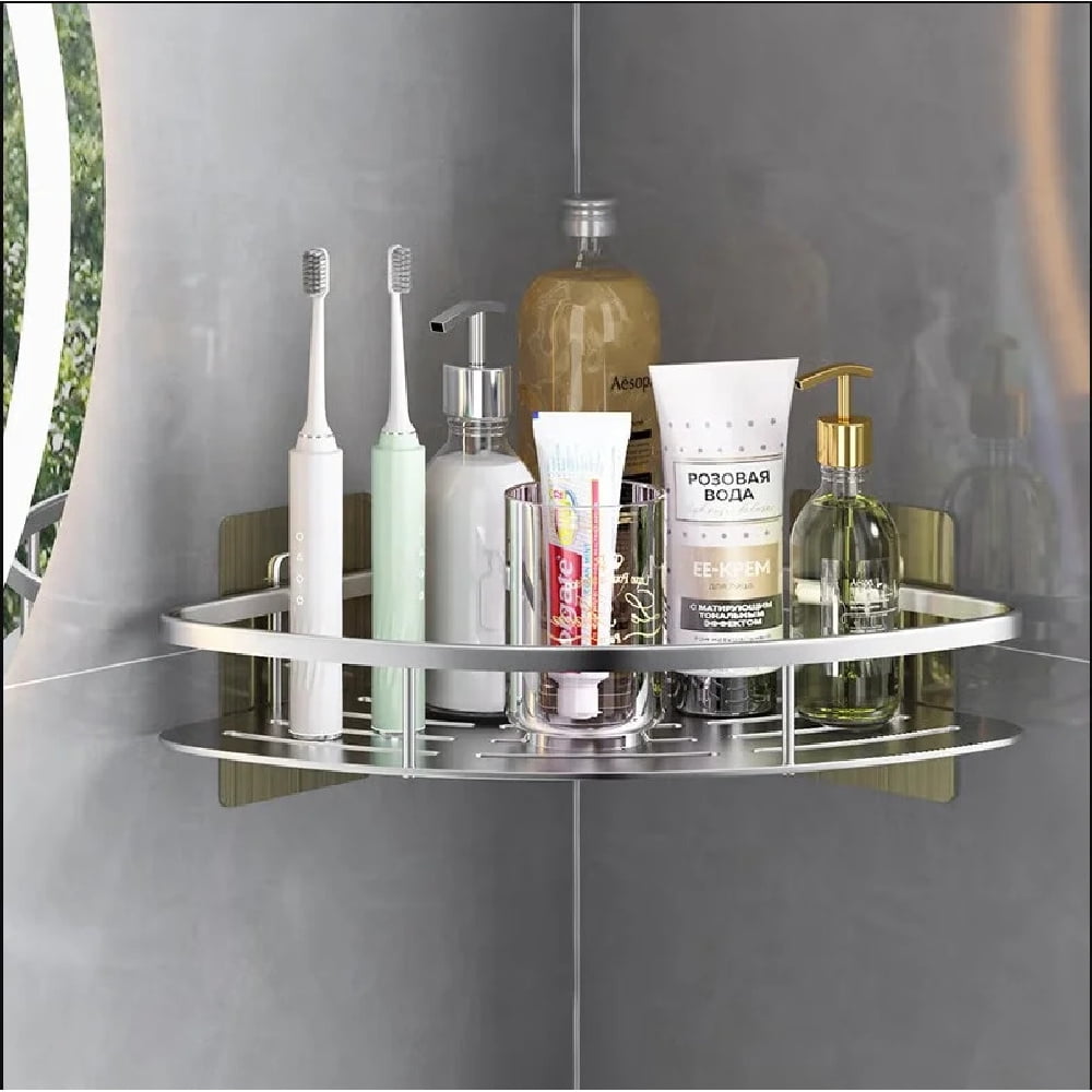 Bathroom Shelves No-drill Wall Mount Corner Shelf Shower Storage Rack ...