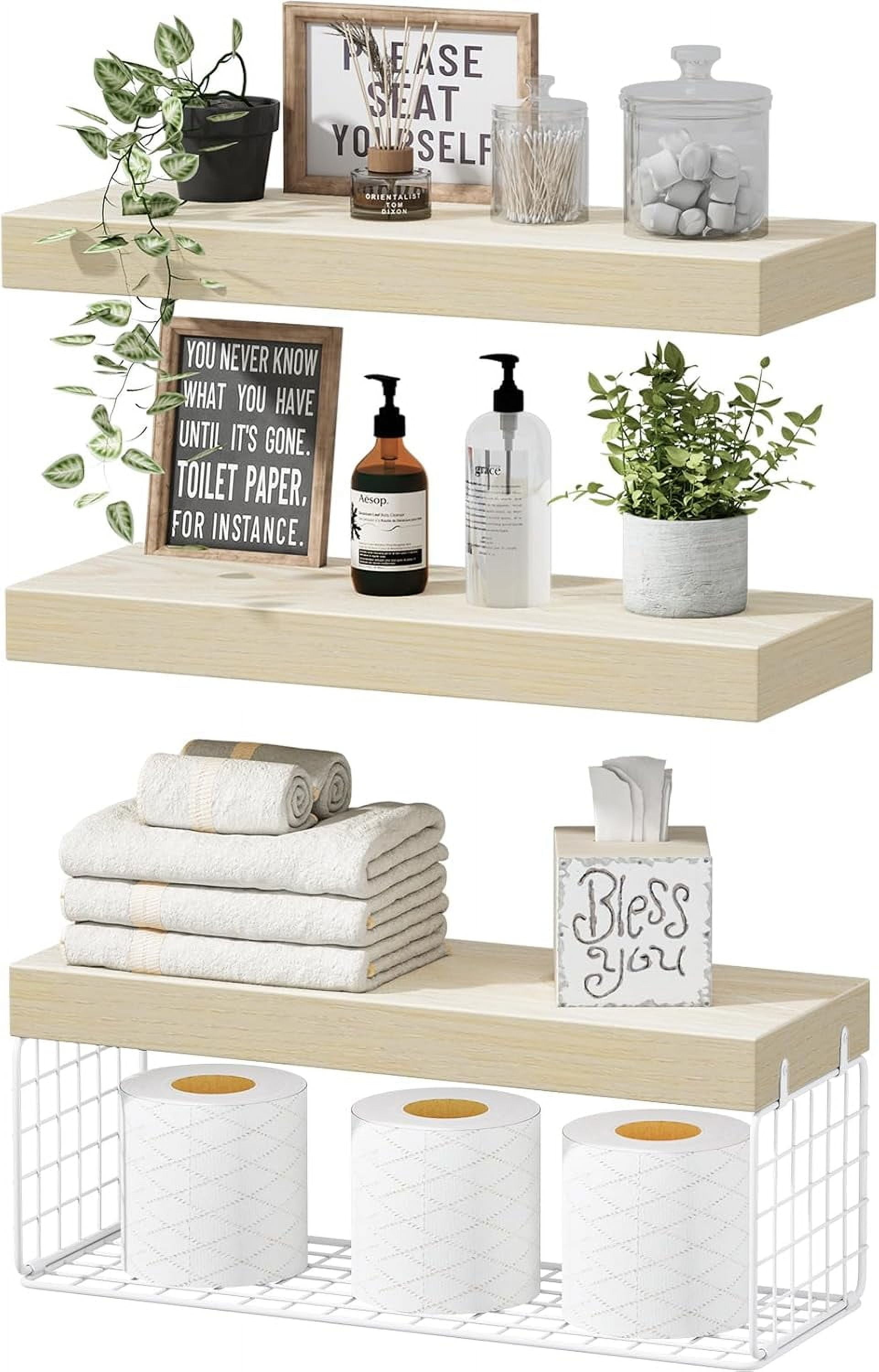 Bathroom Shelves Over Toilet - Wall Mounted Floating Shelves Toilet ...