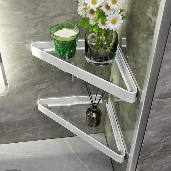Bathroom Shelves Wall Mounted Glass Corner Shelf Floating Shelf ...