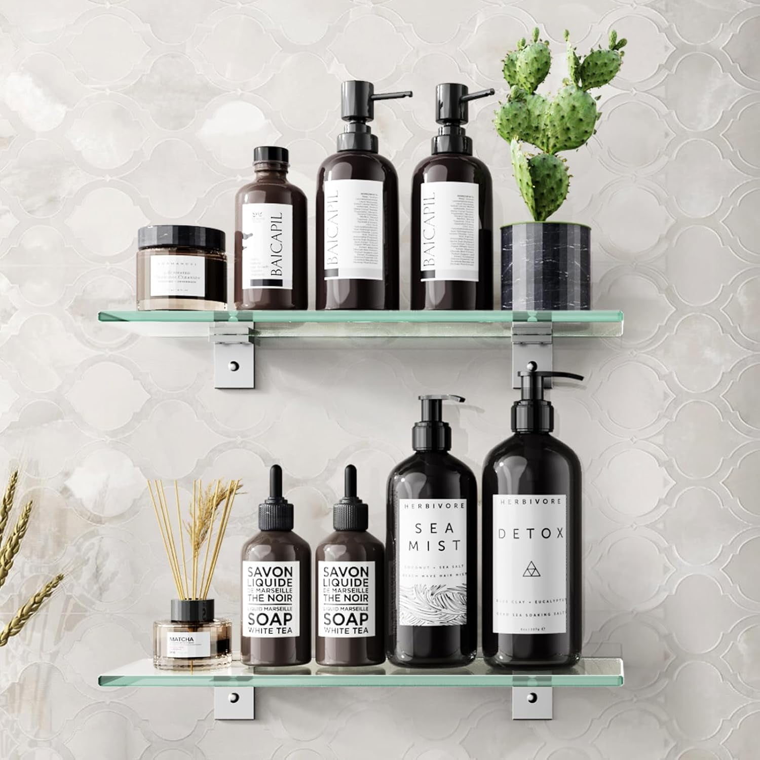 Bathroom Shelves Wall Mounted Glass Shelf for Bathroom Floating Shelf ...