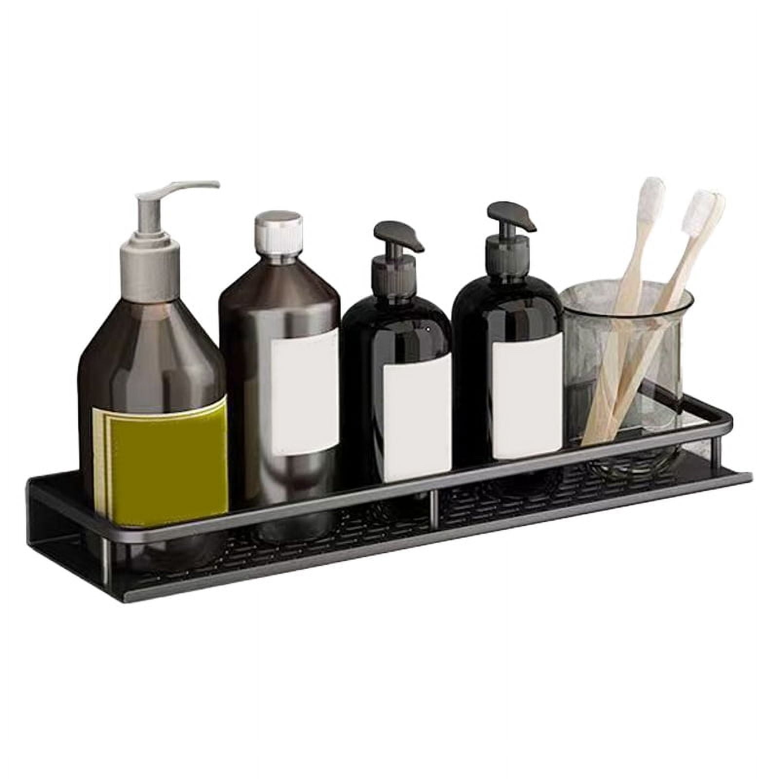 Bathroom Shelves Wall Mounted, Strong Metal Floating Shelves Drill Free ...