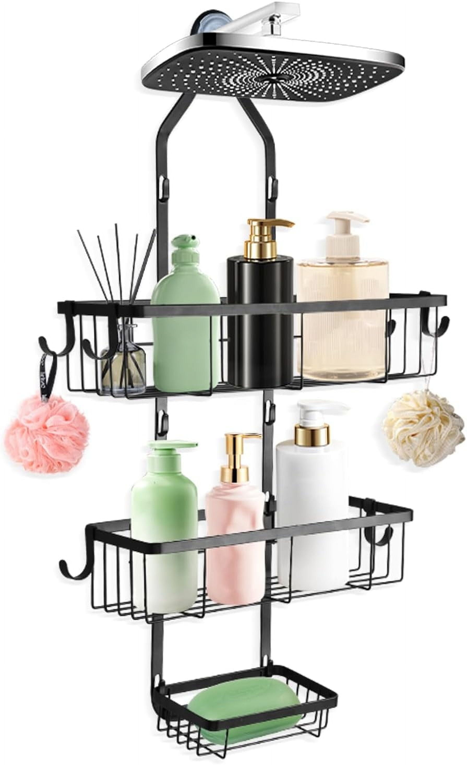 Bathroom Shower Caddy Hanging, No Drilling Waterproof Shower Organizer ...