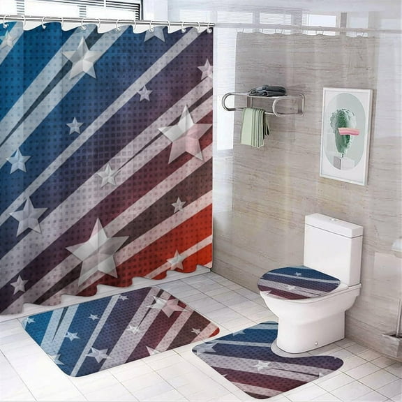 Bathroom Shower Curtain 4 Piece Sets, Hawaiian Tropical Flower with 72 ...