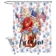 Bathroom Shower Curtain 4th of July Blossom Flower USA Flag Waterproof ...