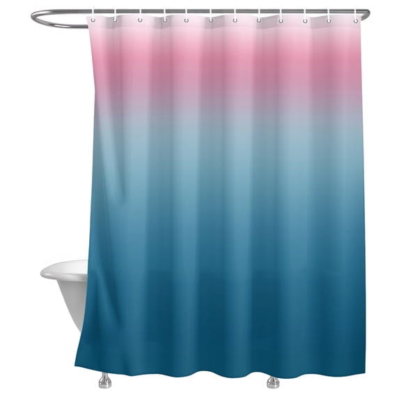 Bathroom Shower Curtain Abstract Blue and Pink Color Ombre Waterproof ...