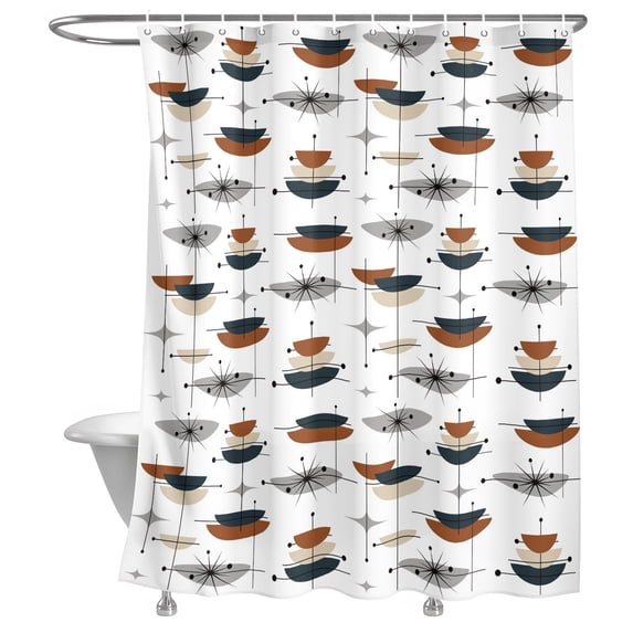 Bathroom Shower Curtain Abstract Bohemian Pattern Waterproof Shower ...
