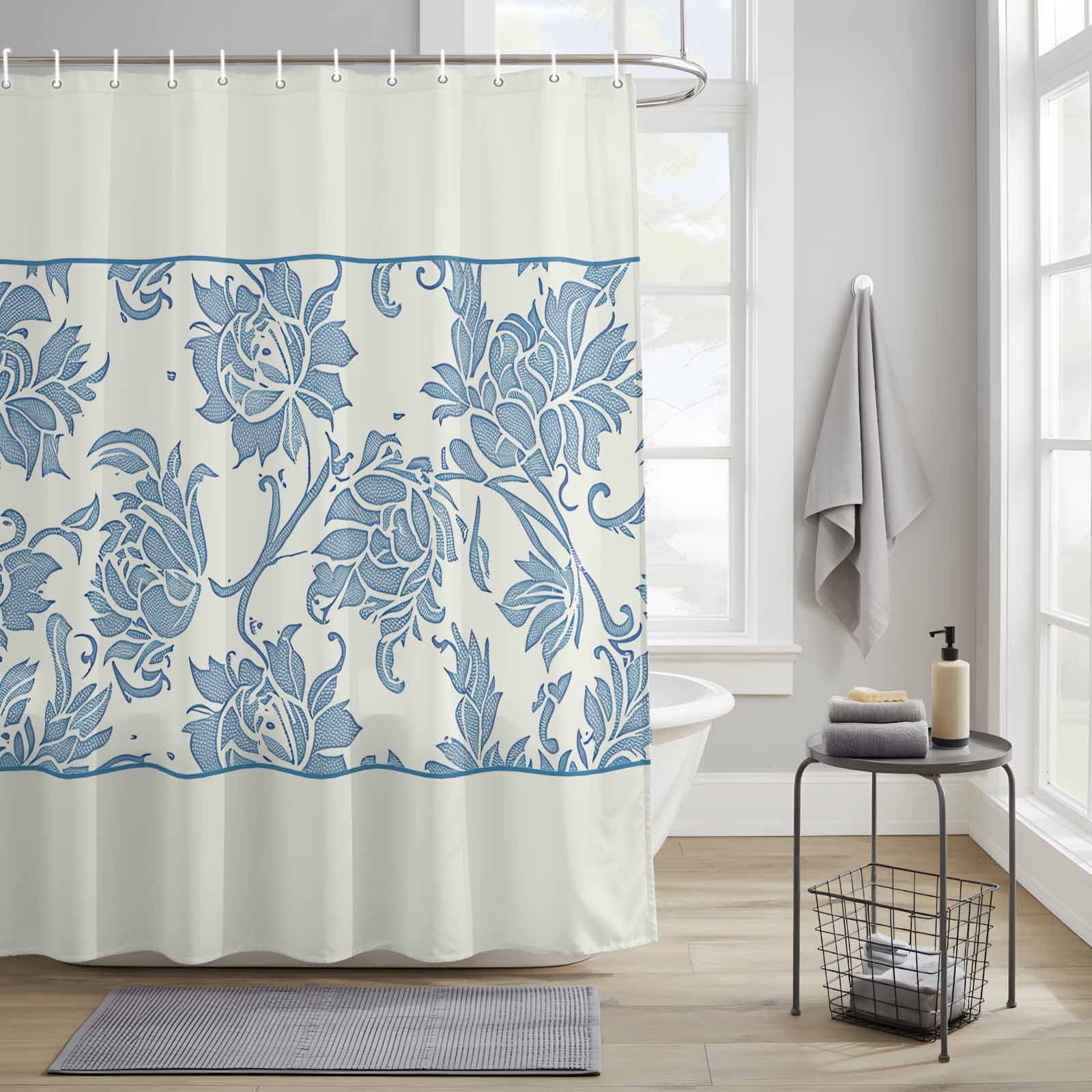 Bathroom Shower Curtain Abstract Ethnic Tribal Flower Texture ...