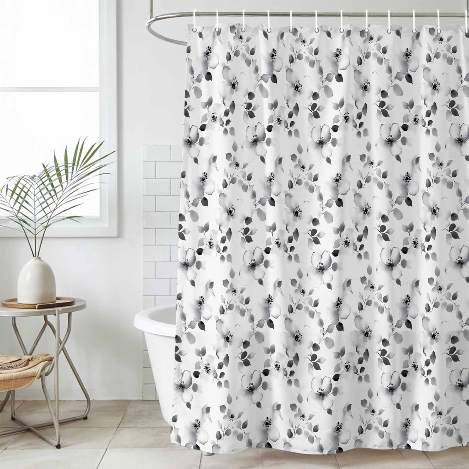 Bathroom Shower Curtain Abstract Farmhouse Wild Flower Waterproof ...