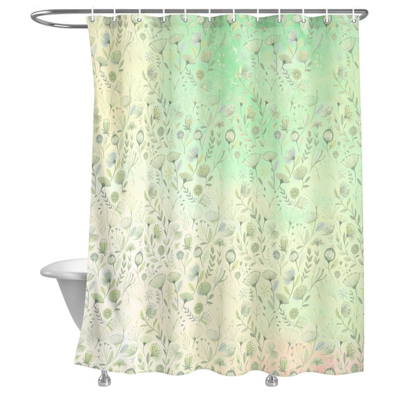 Bathroom Shower Curtain Abstract Floral Geometric Lines Flower ...