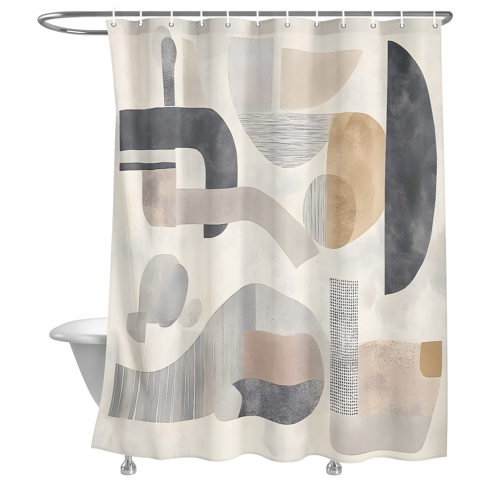 Bathroom Shower Curtain Abstract Geometric Color Block Waterproof ...