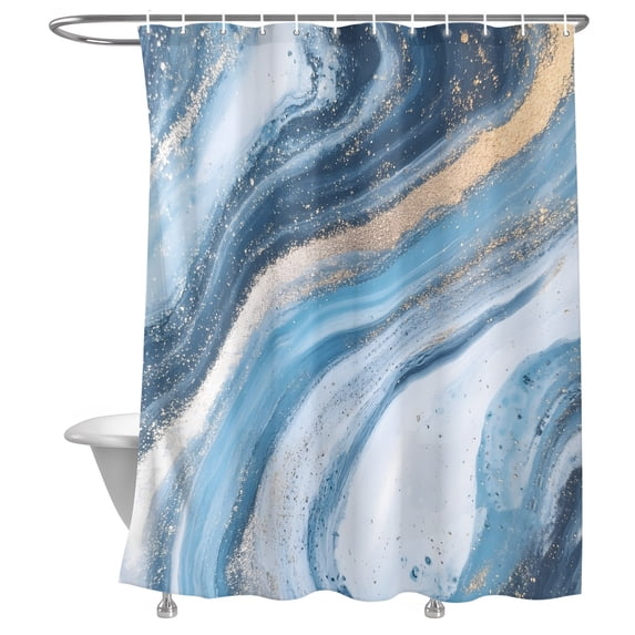 Bathroom Shower Curtain Abstract Gradient Colorful Wavy Waterproof ...