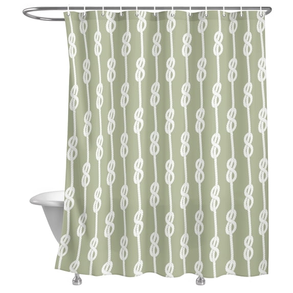 Bathroom Shower Curtain Abstract Knot on Green Background Waterproof ...